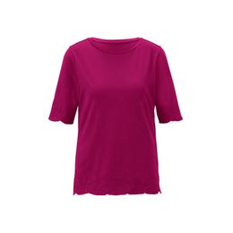 Tchibo - Halbarmshirt mit Stickerei - Damen - Gr. S - dunkelrosa