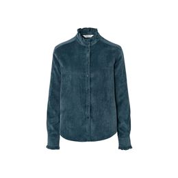 Tchibo - Cordbluse mit R&uuml;schendetail - Damen - Gr. 36 - blau