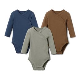 Tchibo - 3 Langarmbodys - Baby - Gr. 50/56 - dunkelblau