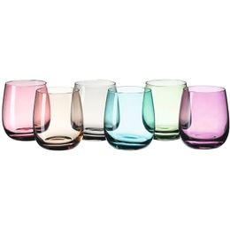 Whiskyglas Leonardo "SORA", bunt (mehrfarbig), H:10cm &Oslash;:7cm, Glas, Trinkgef&auml;&szlig;e, Whiskyglas, 360 ml, 6-teilig