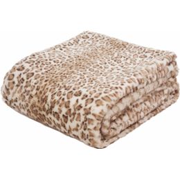 G&ouml;zze Wohndecke G&Ouml;ZZE "Leopard", wei&szlig;, B:150cm L:200cm, Kunstfaser, Wohndecken, Wohndecke, mit Leopardenmuster, Kuscheldecke