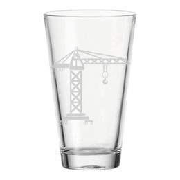 Kinderbecher LUXENTU "Kinderbecher Kran 300 ml transparent", bunt (transparent), Glas, Trinkgef&auml;&szlig;e, Kinderbecher