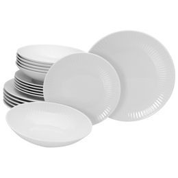 Teller-Set Creatable "Valencia Wei&szlig;, Teller Set 18-tlg", wei&szlig;, 18 Stk., Porzellan, Geschirr-Sets, Elegant, Boho Chic