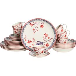 Kombiservice Creatable "Cottage, Kombi-Service 30-tlg", bunt, 30 Stk., Steingut, Geschirr-Sets, Kombiservice, Blumenmotive