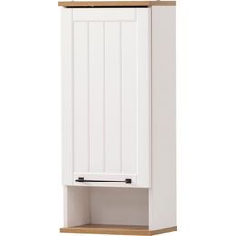 H&auml;ngeschrank Schildmeyer "Jelda", wei&szlig; (wei&szlig;matt, eiche landhausfarben), B:30,3cm H:70,8cm T:20,5cm, FSC-zertifizierter Holzwerkstoff, Schr&auml;nke, H&auml;ngeschrank