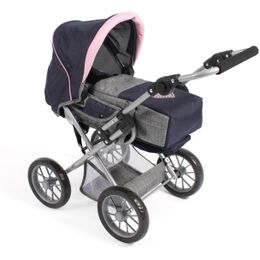 Bayer Chic 2000 Kombi-Puppenwagen CHIC2000 "Leni", blau (grau, navy), Puppenwagen, KinderB:37cm H:68cm T:64cm, Kunststoff, Metall, Stoff, mit herausnehmbarer Tragetasche, B:37cm H:68cm T:64cm