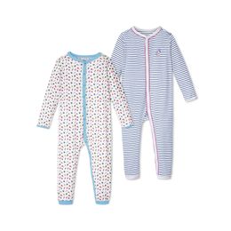 Tchibo - 2 Schlafanz&uuml;ge - Baby - Gr. 86/92 - wei&szlig;/gestreift