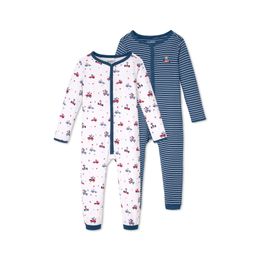 Tchibo - 2 Schlafanz&uuml;ge - Baby - Gr. 62/68 - wei&szlig;/gestreift