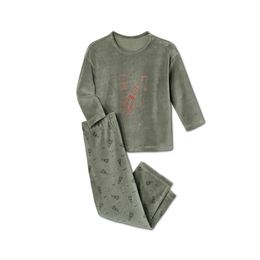 Tchibo - Kinderpyjama - Kinder - Gr. 122/128 - olivgr&uuml;n/print