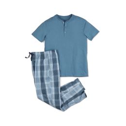 Tchibo - Pyjama - Herren - Gr. S - dunkelblau/kariert