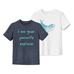Tchibo - 2 Baumwoll-T-Shirts - Baby - Gr. 86/92 - dunkelblau
