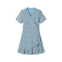 Tchibo - Wickelkleid - M&auml;dchen - Gr. 170/176 - hellblau/print