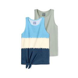 Tchibo - 2 Tops - M&auml;dchen - Gr. 134/140 - hellblau