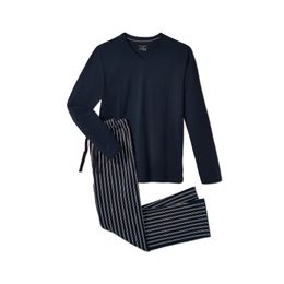 Tchibo - Pyjama - Herren - Gr. L - dunkelblau/gestreift