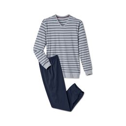 Tchibo - Pyjama - Herren - Gr. L - dunkelblau/gestreift