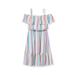 Tchibo - Webkleid aus Viskose - M&auml;dchen - Gr. 146/152 - wei&szlig;/gestreift