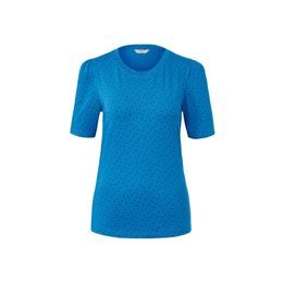 Tchibo - Gepunktetes T-Shirt - Damen - Gr. L - dunkelblau/gepunktet