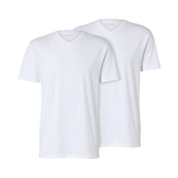 Tchibo - 2 T-Shirts mit V-Ausschnitt - Herren - Gr. S - wei&szlig;