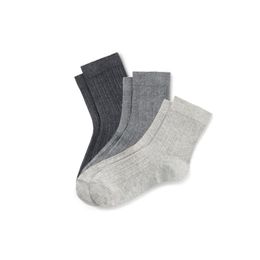 Tchibo - 3 Paar Socken mit Zopfmuster - Damen - Gr. 35-38 - dunkelgrau