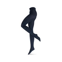 Tchibo - Gemusterte Feinstrumpfhose - Damen - Gr. M - dunkelblau/gestreift