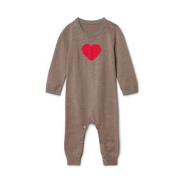Tchibo - Baby-Einteiler mit Wolle - Baby - Gr. 50/56 - taupe