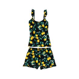 Tchibo - Shorty-Pyjama - Damen - Gr. S - schwarz/print