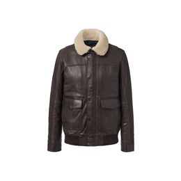 Tchibo - Lederjacke im Aviator-Style - Herren - Gr. L - dunkelbraun