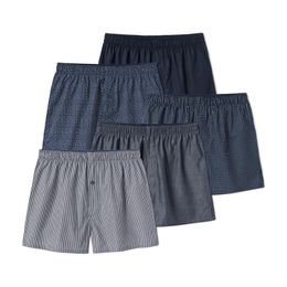 Tchibo - 5 Web-Boxershorts - Herren - Gr. M/5 - dunkelblau/gestreift