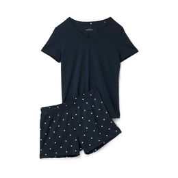 Tchibo - Shorty-Pyjama Punkte - Damen - Gr. M - wei&szlig;/gepunktet