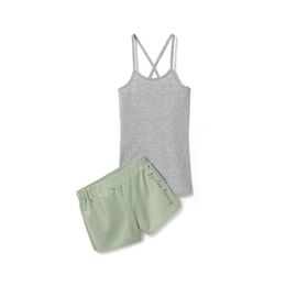 Tchibo - Shorty-Pyjama - M&auml;dchen - Gr. 146/152 - grau