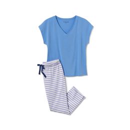 Tchibo - Pyjama - Damen - Gr. XXL - wei&szlig;/gestreift