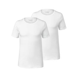 Tchibo - 2 Qualit&auml;ts-Feinripp-Unterhemden mit kurzem Arm - Herren - Gr. M/5 - wei&szlig;