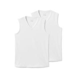Tchibo - 2 Sommer-Tanktops - Herren - Gr. M/5 - wei&szlig;