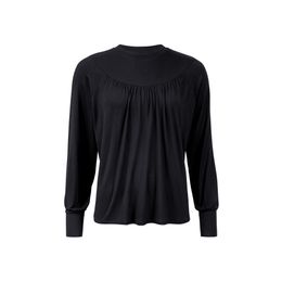 Tchibo - Blusenshirt mit Raffung - Damen - Gr. M - schwarz
