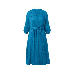 Tchibo - Gepunktetes Webkleid - Damen - Gr. 46 - dunkelblau/gepunktet