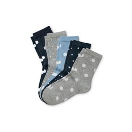 Tchibo - 5 Paar Socken - M&auml;dchen - Gr. 35-38 - silber/gepunktet