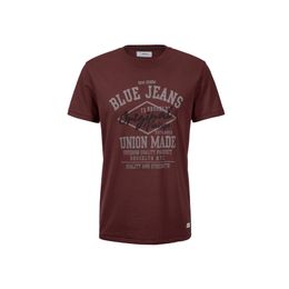 Tchibo - T-Shirt - Herren - Gr. S - bordeaux/print