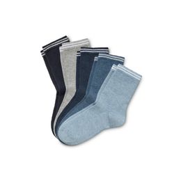 Tchibo - 5 Paar Socken - M&auml;dchen - Gr. 31-34 - dunkelblau