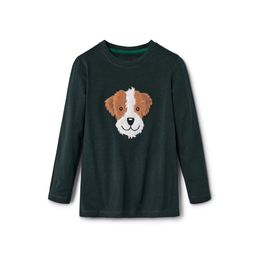 Tchibo - Kleinkinder-Langarmshirt - Gr. 122/128 - dunkelgr&uuml;n