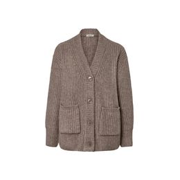 Tchibo - Grobstrick-Cardigan mit Wolle - Damen - Gr. L - taupe