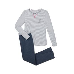 Tchibo - Pyjama - Damen - Gr. M - dunkelblau/gestreift