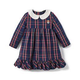 Tchibo - Baby-Webkleid - M&auml;dchen - Gr. 110/116 - dunkelgr&uuml;n/kariert