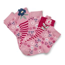 Tchibo - 5 Paar Kinder-Socken - M&auml;dchen - Gr. 27-30 - dunkelrosa/jacquard