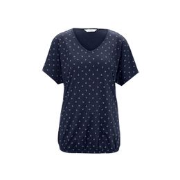 Tchibo - Blusenshirt mit Alloverprint - Damen - Gr. S - dunkelblau