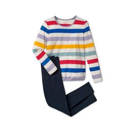 Tchibo - Kids-Pyjama - M&auml;dchen - Gr. 134/140 - dunkelblau/gestreift