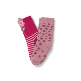 Tchibo - 2 Paar Kinder-Antirutsch-Socken - M&auml;dchen - Gr. 27-30 - dunkelrosa/jacquard