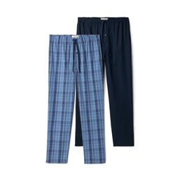 Tchibo - 2 Pyjamahosen - Herren - Gr. S - dunkelblau/kariert