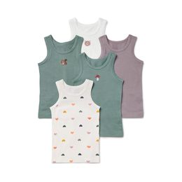 Tchibo - 5 Kinder-Unterhemden - M&auml;dchen - Gr. 98/104 - rosa