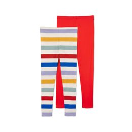 Tchibo - 2 Leggings - Kinder - Gr. 110/116 - orange/gestreift