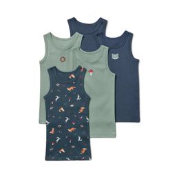 Tchibo - 5 Kinder-Unterhemden - Jungen - Gr. 98/104 - dunkelblau/print